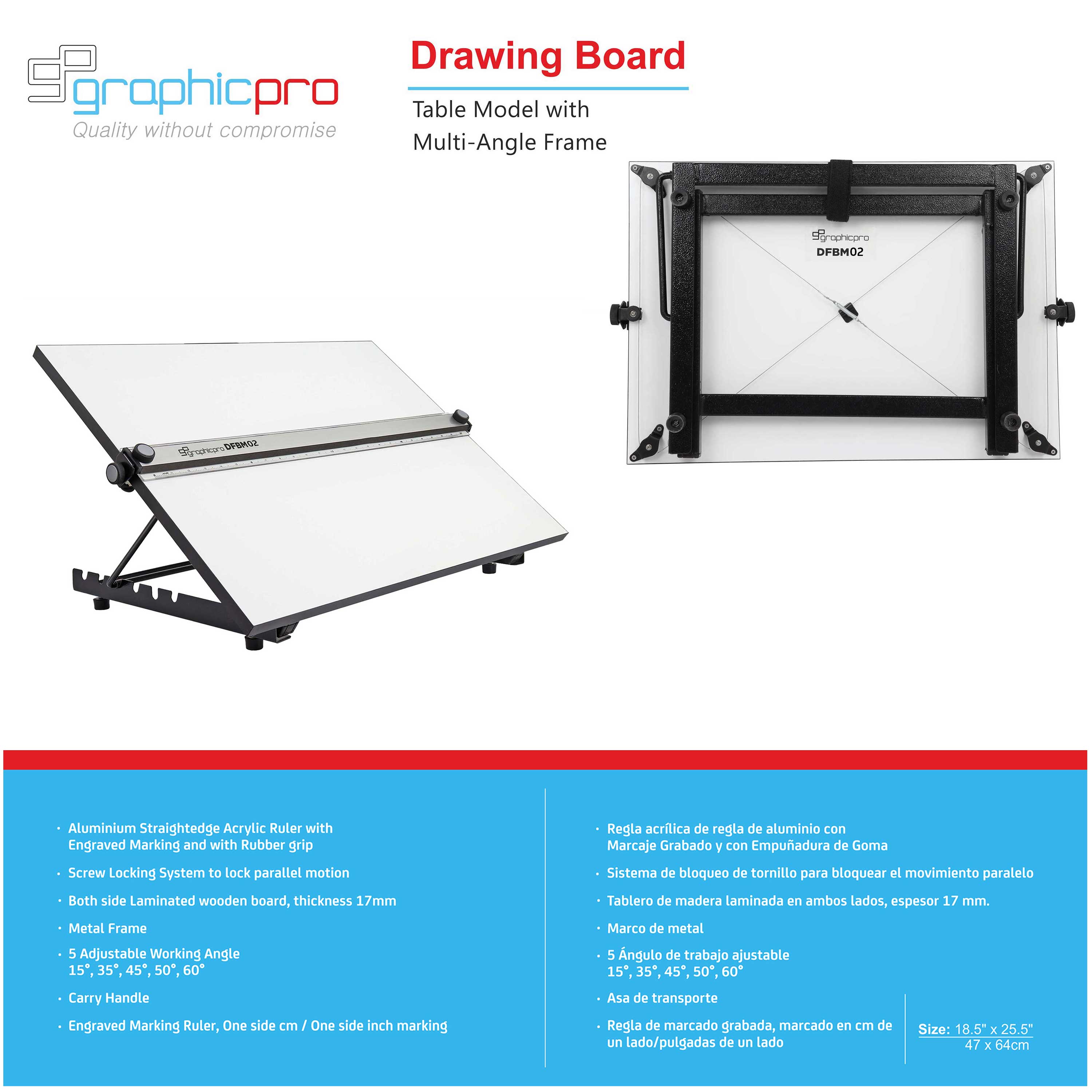 GraphicPro A2 Drawing Board | Drawing Boards – graphicsdirect.co.uk