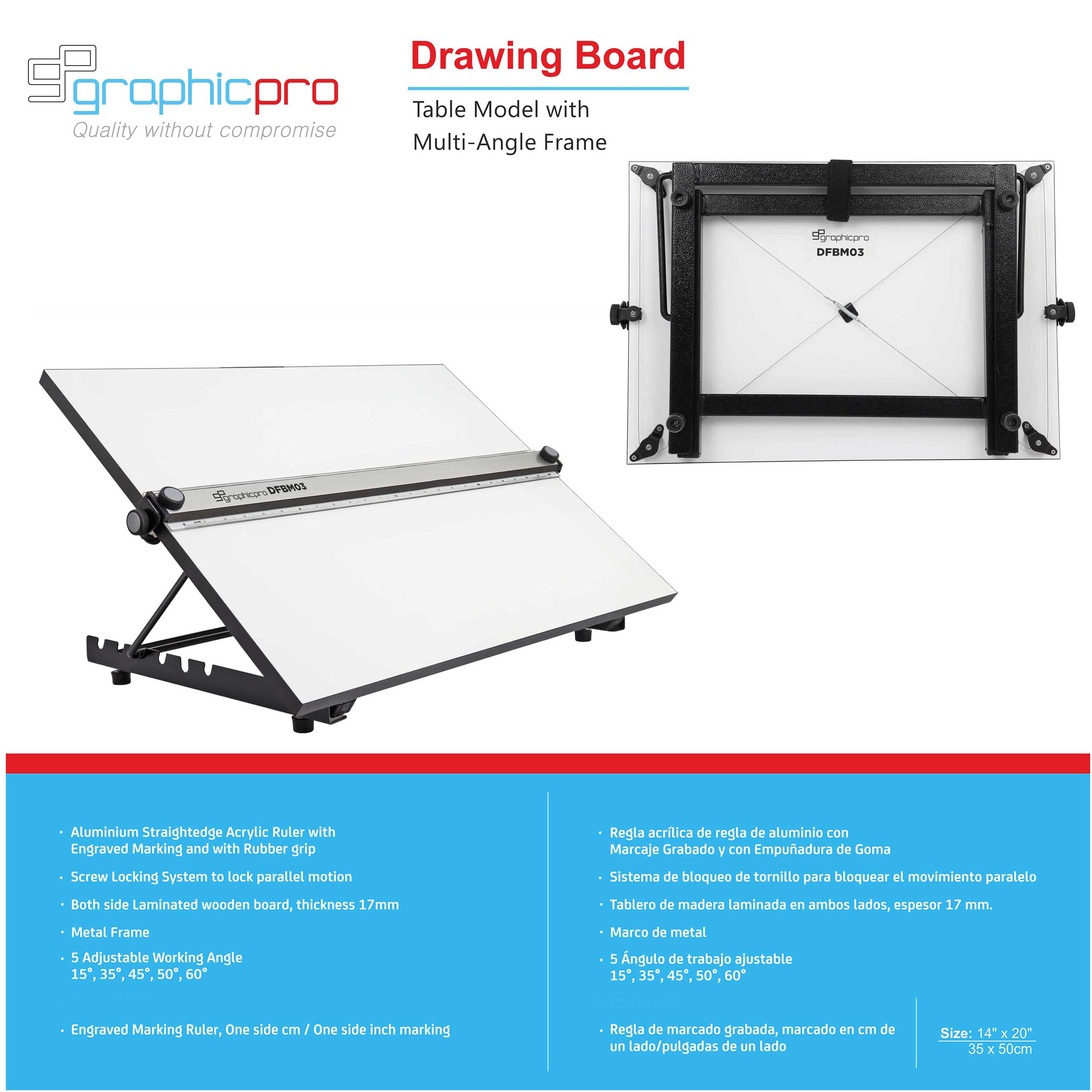 GraphicPro A3 Architect Drawing Board – graphicsdirect.co.uk